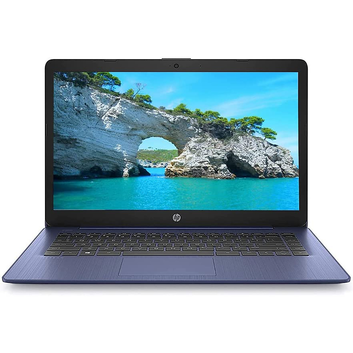 HP 2023 14" HD IPS Laptop, Intel Celeron Processor Up to 2.60GHz, 8GB RAM, 64GB SSD, Ultra-Fast WiFi, Webcam, Windows 11, Dale Blue (Renewed)