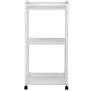 VEVOR Printer Stand, 3-Tier Rolling Printer Cart, Adjustable Storage Shelf Rack on Lockable Wheels, 19.69x 13.78x 42 inch Printer Table for Home Office Small Spaces Organization, White