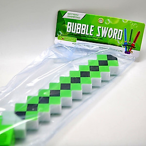 Winston Trading 2 Pack - Light Up Pixel Bubble Swords Bazooka Bubbles Gun Machine Wand Kids Toy (Random Colors)