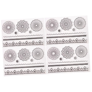 COHEALI 4 Pcs Mandala Stamp Small Clear Stamps Scrapbook Postage Stamps Clear Stamps for Making Decorative Flowers Silicone Stamps Rubber Stamps for Crafting Books Account