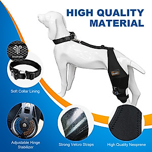 CHAMIN/RISURRY Adjustable Dog Knee Brace with Extra Collar, Support for Torn Acl Hind Leg, Tear Ligament, Osteoarthritis,Rear Leg Limp, Recovery After Surgery,et（Left Leg,L）
