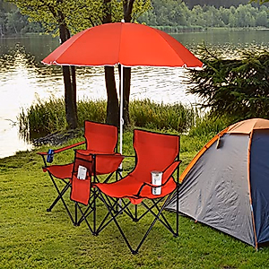 ReunionG Folding Camping Chairs, 60D x 20.5W x 35H Inch, Red
