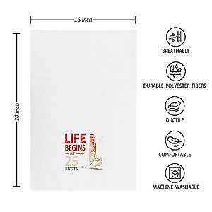 Life Begins at 25 Knots Kite Surfing Summer Beach Kitchen Towels and Dishcloths 16×24 Inch,Surfing Hand Towel Dish Towel Tea Towel for Coastal Beach House Kitchen Decor,Kite Surfer Surfing Gifts