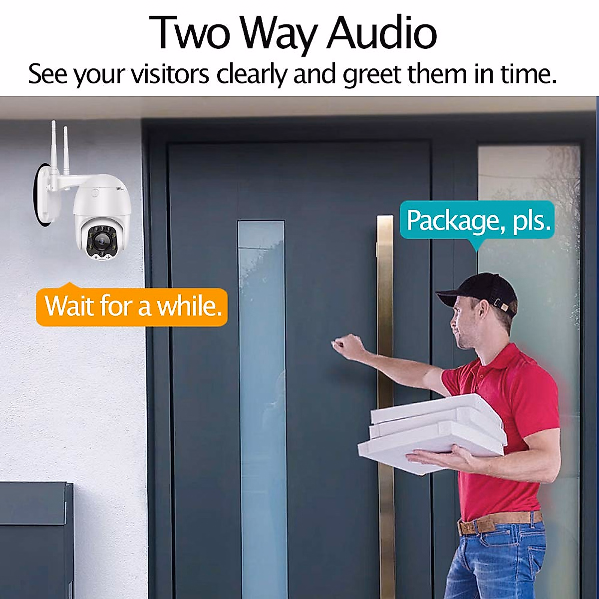 Alptop Outdoor PTZ WiFi IP Security Camera 1080P Home Surveillance Camera Pan/Tilt Two-Way Audio Motion Detection Color Night Vision Auto Tracking CamHiPro APP AT-200DW