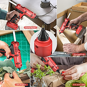 100W Hot Glue Gun for Milwaukee 18v Battery, Wireless Battery Powered Cordless Glue Gun for 18v Battery, Heavy Duty Full Size Glue Gun with 20pcs 0.43'' Glue Sticks for Crafts DIY & Repairs(Tool Only)