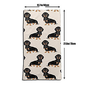 MSGUIDE Doxie Dachshund Weiner Dog Pet Dogs Hand Towels Ultra Soft Highly Absorbent Bathroom Towel Multipurpose Thin Kitchen Dish Guest Towel for Hotel, Gym and Spa Christmas Decor (27.5" x 15.7")