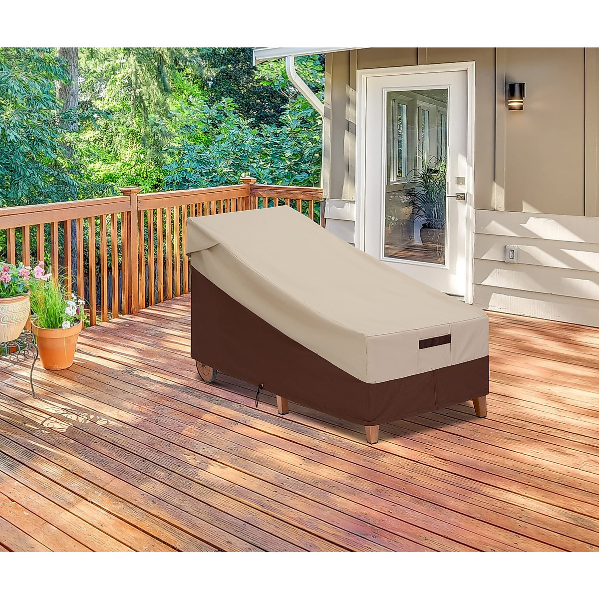 ELEXTYLE Outdoor Lounge Chair Cover Waterproof Patio Chaise Lounge Covers Heavy Duty Durable 600D UV-Resistant Veranda Lounge Covers for Outdoor Furniture,70"L X 28"W X 30"H