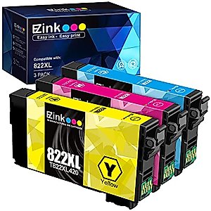E-Z Ink(TM Remanufactured Ink Cartridge Replacement for Epson 822 822XL T822 High Yield to use with EPSON Workforce Pro WF-3820 WF-4820 WF-4830 WF-4834 (3 Pack)