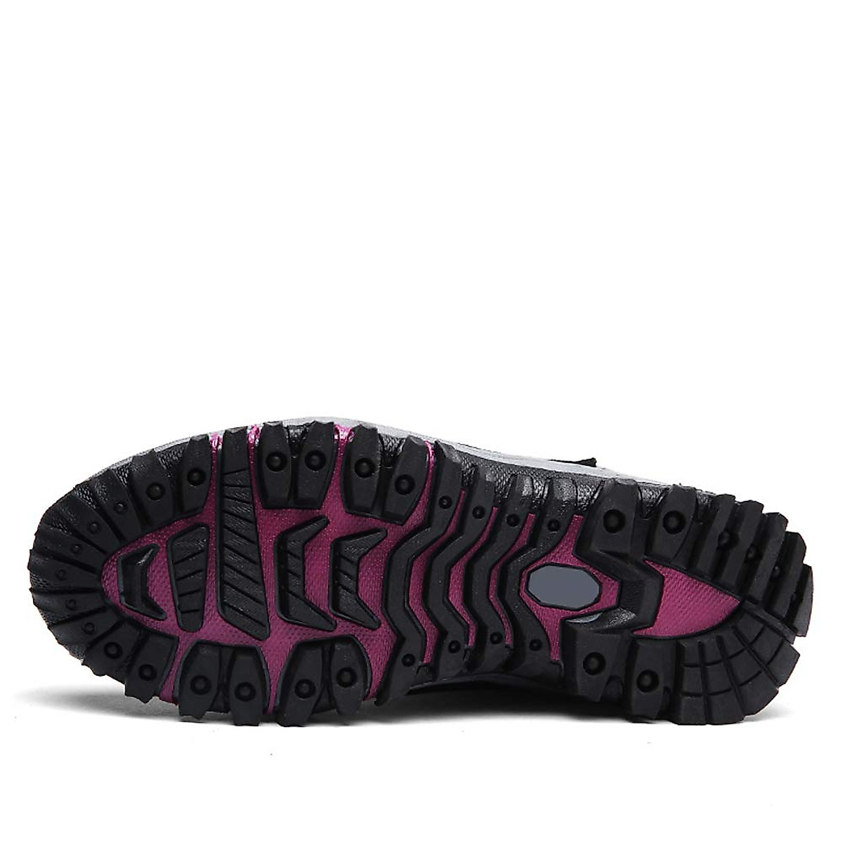 Asifn Men's Outdoor Snow Boots Winter Hiking Trekking Warm Climbing Shoes Booties Mid Top Fur&Plush Fashion Lace-Up Black(10.5 M US Men - 11.5 M US Women,27.5 cm Heel to Toe