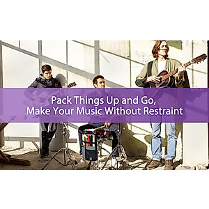 SNIGJAT Drumstick Bag with Crossbody Shoulder Strap, Large Capacity Mallet Bag with Anti-falling Pockets, Gifts for Drummers, Beginners in Band, Gig, Solid Drum Sticks Bag with Metal Hooks