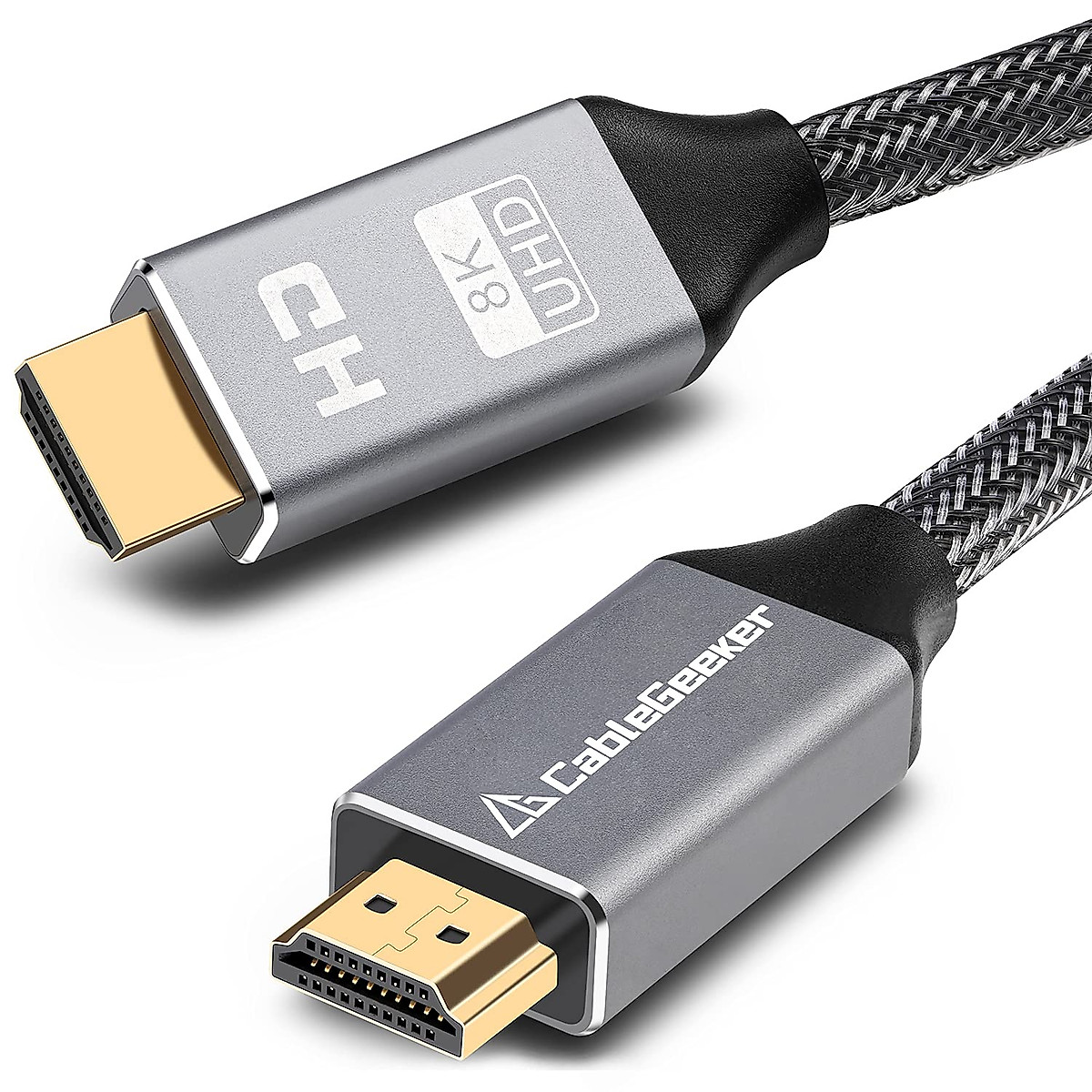 8K HDMI Cable 6.6FT/2M, Ultra High-Speed 48Gbps Gold Plated Braided HDMI 2.1 Cord, 4K@120Hz 8K@60Hz, Dynamic HDR, eARC, Compatible with PS5/Xbox/Playstation/Fire TV/Roku TV and More