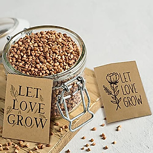 150 Pcs Wedding Favors Seed Packets Seed Envelopes Let Love Grow Kraft Packets Self Adhesive Small Flower Seed Coin Storage Packets for Guests Garden Wedding 2.25 x 3.25 Inches (Kraft)