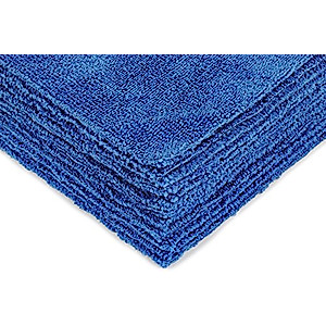 Eurow Microfiber Ultrasonic Cut Cleaning and Drying Towels, 300 GSM, 16 by 16 Inches, 12-Pack