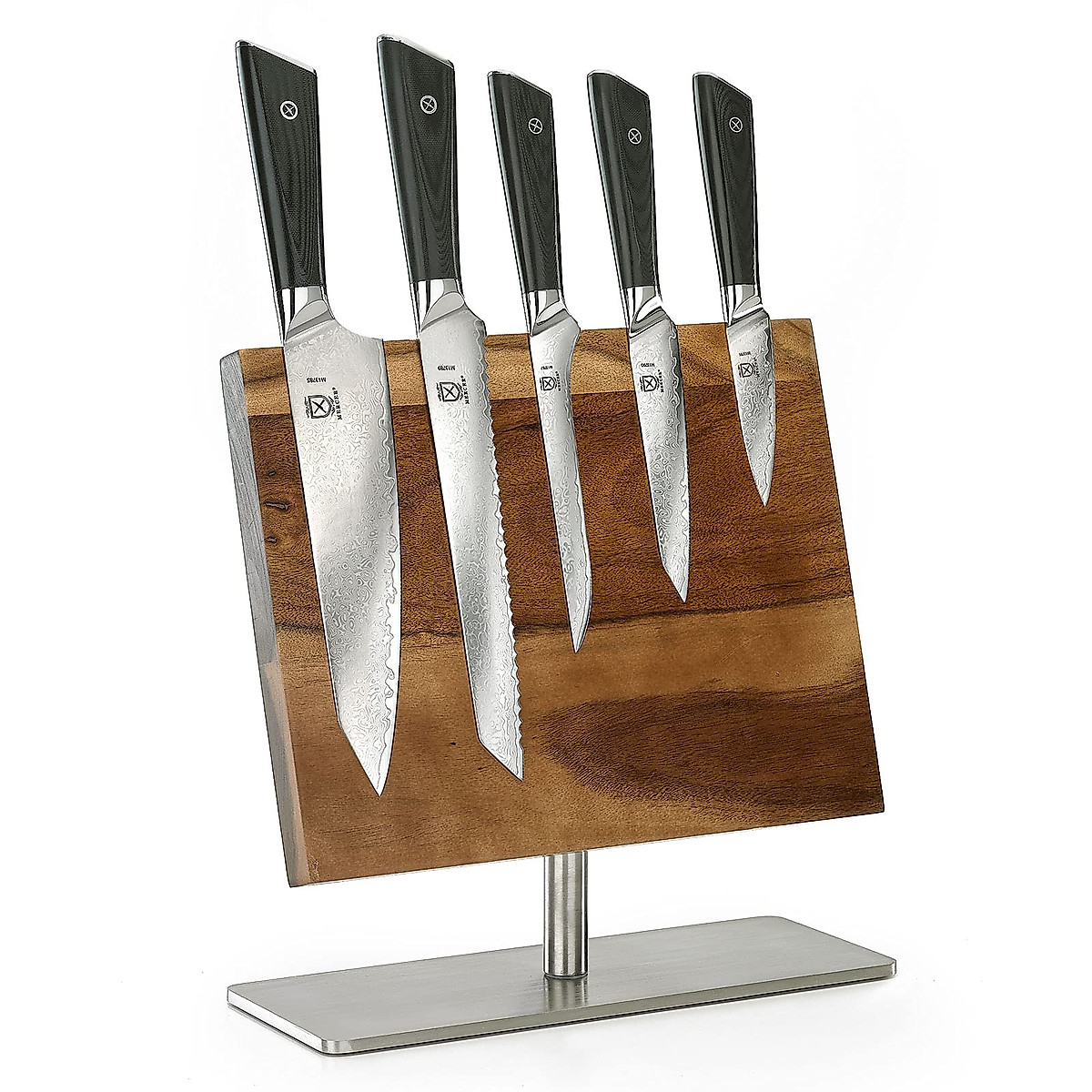 Mercer Culinary Premium Grade Super Steel 6-Piece Knife Set with Magnetic Stand, G10 Handles