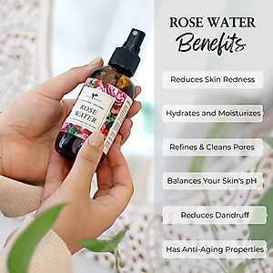 Baja Basics Rose Water Spray For Face, Body & Hair Hydrating Facial Toner, Refreshing, Soothing Mist Moisturizer for Dry Skin - Vegan Beauty Skincare Products - 4oz 2 Pack