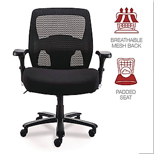 Alera ALERV44LS10C Alera Ravino Big & Tall Series High-Back Swivel/tilt Leather Chair, Black