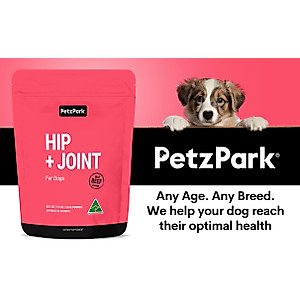 Petz Park Glucosamine for Dogs - Hip & Joint Support Powder with Chondroitin & MSM - Arthritis Pain Relief, Hip Dysplasia Treatment - 800mg Glucosamine - 90 Scoops