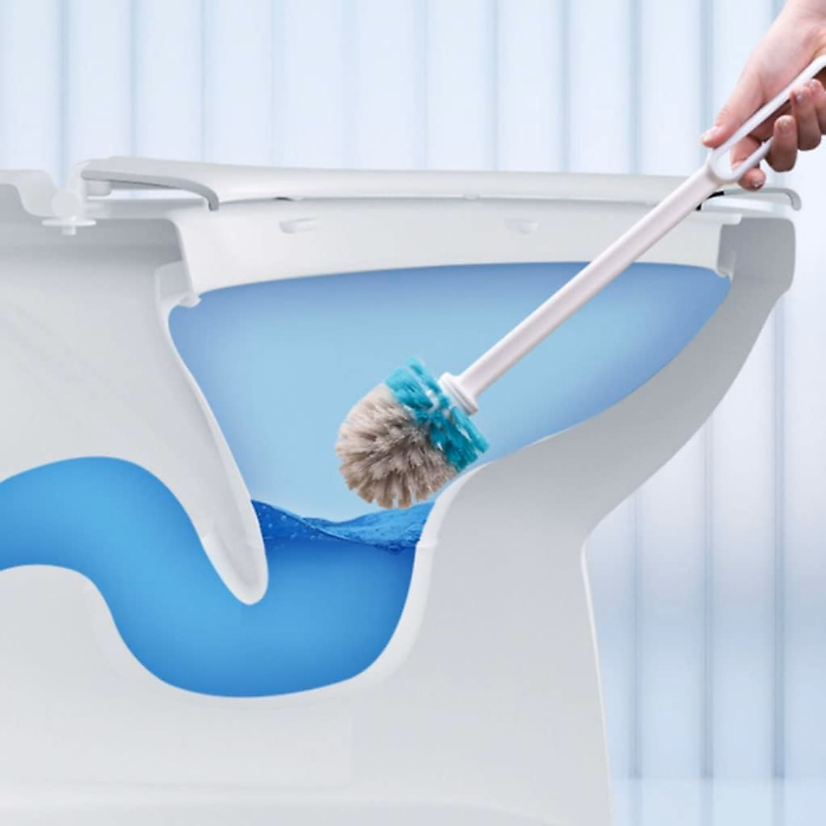 Plastic Toilet Bowl Brush Floor Stand Toilet Brush with Long Handle Toilet Cleaner Brush Home Bathroom Cleaning Accessories