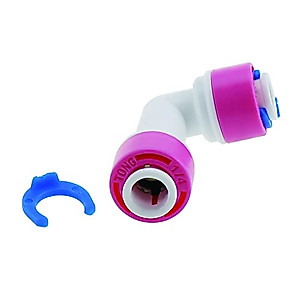 Check Valve ZZHXSM 2pcs 1/4" to 1/4" One Way Push Fit Elbow Quick Connect Check Valves Non Return RO Pure Water Reverse Osmosis System Plastic Pipe Connector