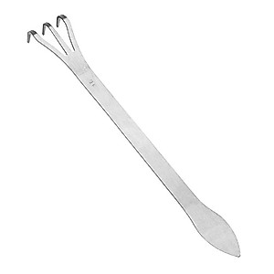 ViaGasaFamido 3-Prong Gardening Rake, Stainless Steel Bonsai Root Rake Gardening Cultivator Soil Farming Tools with Ergonomic Handle