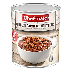 Chef-mate Beef Chili, Canned Chili with Meat, No Beans, 6 lb 10 oz (#10 Can Bulk)