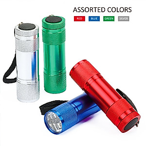 FASTPRO 4-Pack Aluminum LED Flashlights Set with AAA Dry Batteries Included and Pre-Installed