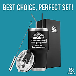 Don't Mess With Unclesaurus You'll Get Jurasskicked Funny New Uncle Gifts From Niece Nephews Brother Fathers Day Tio Birthday Anniversary Retirement Vacuum Insulated Tumbler Stainless Steel (30 oz)