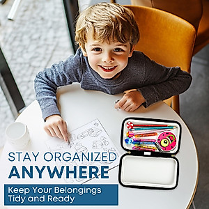 Tidy Pockets 2 Pack Small Clear Hard Shell Zipper Case, Waterproof Zippered Hard Pouch, Transparent Zip Case, Hard Sided Organizer for Travel Essentials - Black