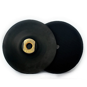 Z-LION 2Pcs Flexible Rubber Backer Pad 5 inch Hook&Loop Back Holder 5/8-11 Thread