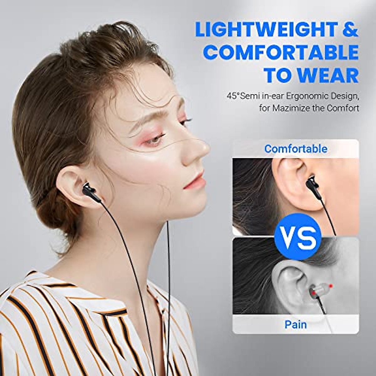 USB C Headphones for Samsung S22+ Ultra S23, Type C Headphones with Microphone HiFi Stereo Volume Control Magnetic in Ear Wired Earbuds for Galaxy A53 Flip 3 4 Pixel 7 Pro 6 6A OnePlus 11 10T Black