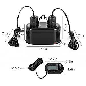 REPTI ZOO Nano Combo Reptile Deep Dome Dual Lamp Fixture and Digital Thermometer Reptile Dual Lamp Cap Combo Integration Design Max 40 Watts Max Bulb Height 4 in Per Socket UVB Light Fixture