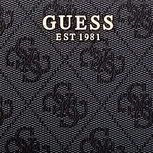 GUESS womens Laurel Small Zip Around Wallet, Coal Logo, one size US