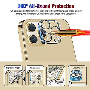 QHOHQ 2 Pack Privacy Screen Protector for iPhone 13 Pro 6.1" with 2 Packs Camera Lens Protector, Full Screen Tempered Glass Film,9H Hardness Anti-Scratch, Anti Spy, Easy to install - Case Friendly