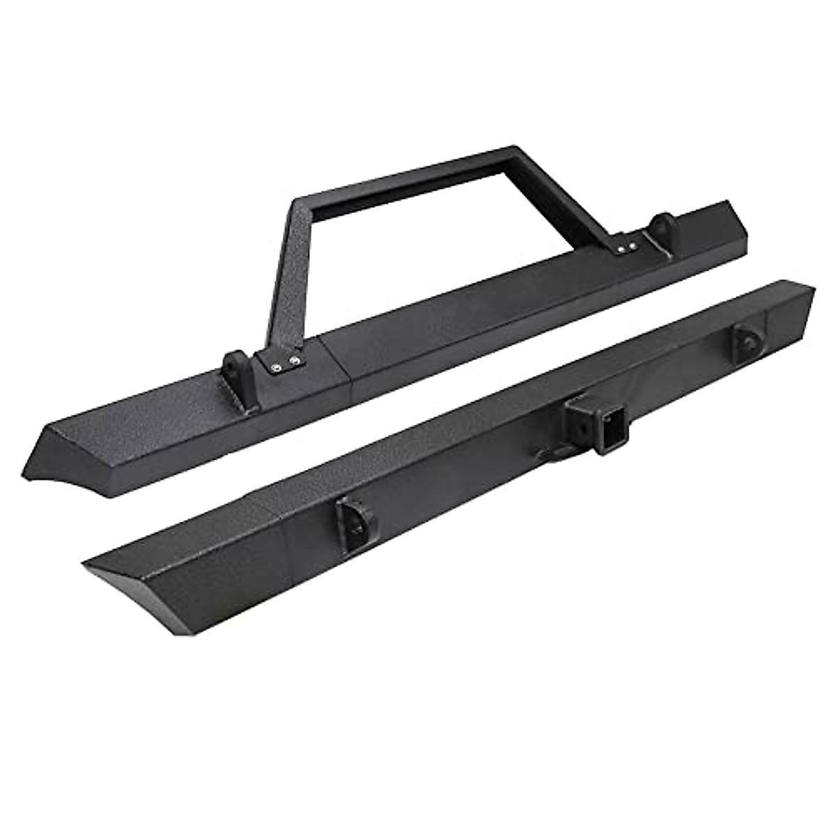 Autoholic Front Bumper & Rear Bumper Kit Fit for 1984-2001 Jeep Cherokee XJ with Hitch Receiver D-rings