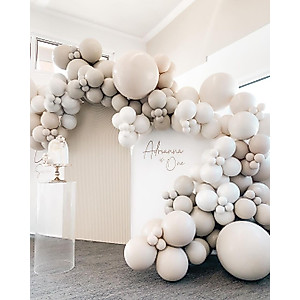 Fealixgener 110PCS Neutral Nude Balloon Garland Arch Kit Champagne Gold Balloons Double Stuffed tan cream balloons Neutral beige balloons for Baby Bridal Shower Birthday Party