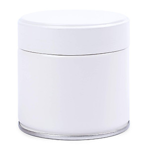Tianhui Airtight Round Tins for Matcha Powder Tea Coffee Beans Modern Style Mini Portable Small Storage (Ivory, 3*Small (73x73mm))