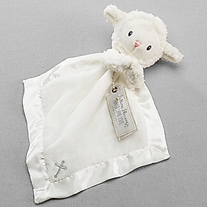Baby Aspen Bedtime Blessings Lamb Lovie for Babies Security Blanket, Rattle, Newborn Baby Toy, White, 1 Count (Pack of 1)