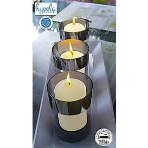 HYOOLA Ivory Pillar Candles 2x3 Inch - Unscented Pillar Candles - Set of 4 - European Made