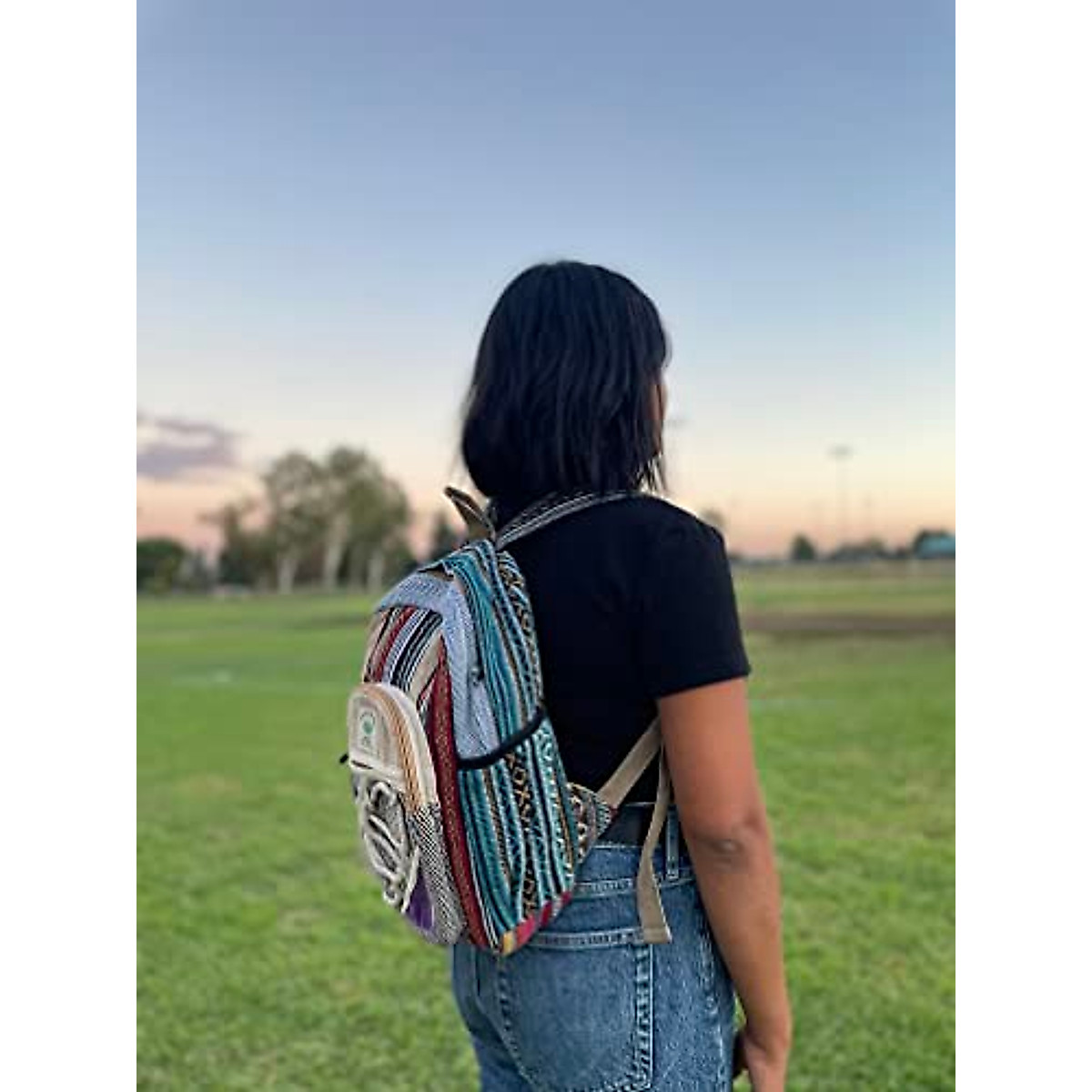 Small 13" cotton and hemp backpack, nepali backpack, himalayan backpack, Small 13" bag (BAG-008-SM)