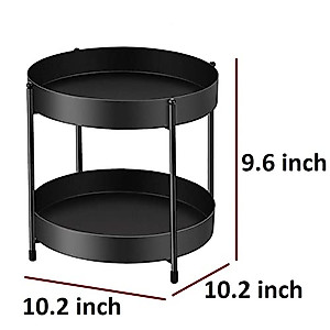 2-Tier Bathroom Countertop Organizer Decorative Tray Vanity Tray Cosmetic & Makeup Storage Standing Shelf, Black