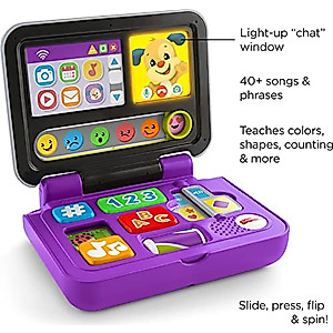 Fisher-Price Laugh & Learn Baby Toy Click & Learn Laptop Pretend Computer with Music and Lights for Ages 6+ Months (Amazon Exclusive)