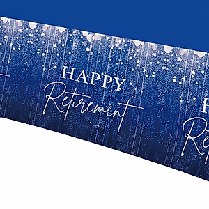 Xenorik Blue Retirement Party Tablecloth Decorations - Disposable Happy Retirement Party Supplies for Men Women Table Cover, Retirement Table Decorations Table Cloth - 3 Pack (54in x 108in)