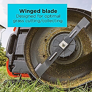 BLACK+DECKER Electric Lawn Mower, 13-Amp, Corded (BEMW213), 20", Orange