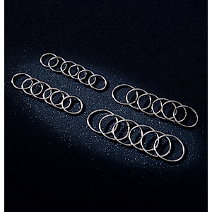 Masedy 24Pcs 20G 316L Stainless Steel Nose Rings Hoop Tragus Cartilage Helix Piercing Lip Septum Ring Silver Bendable