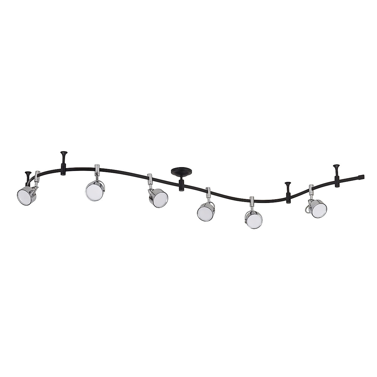 Catalina Lighting 96.5" Modern Track Ceiling Light, Integrated 6-Bulb Spotlight Ceiling Light in Chrome, for Kitchen, Living Room, Home Lighting