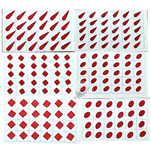 IS4A 486 Multicolour Bindi Bollywood Forehead Stickers Adhesive Body Jewelry 18 Cards of Different Sized Velvet Bindi Drop, Square & Oval Shaped Tattoo Premium Bindi Indian Daily Use Forehead Bindi Water Drop Shape Bindi For Women