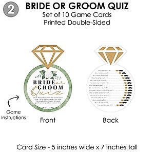Big Dot of Happiness Boho Botanical Bride - 4 Greenery Bridal Shower Games - 10 Cards Each - Gamerific Bundle