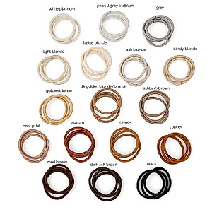 Cyndibands Hair Ties for Red Hair- 4mm Elastic Ponytail Holders - Match Your Hair Color Bands - 24 Count (Redheads - Auburn, Ginger, Copper)