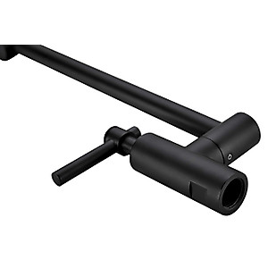 CAKIONG Matte Black Pot Filler Faucet Wall Mount Double Joint Swing Arm Folding Faucet Stretchable Brass Kitchen Faucet with Single Hole Two Handles