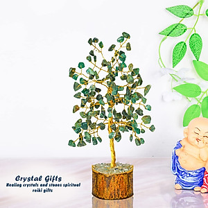 YATHABI Green Aventurine - Crystal Tree for Positive Energy - Chakra Money Tree - Green Adventurine Stone - Chakra Tree - Crystals for Luck - Crystal Bonsai Tree - Crystal Gift